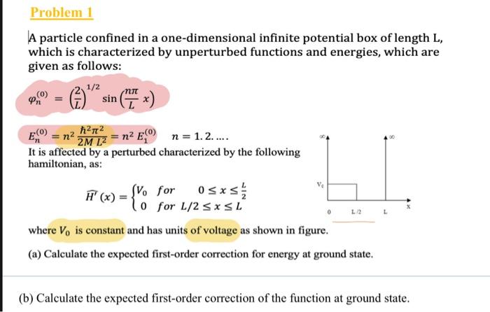 Solved Problem 1 A particle confined in a one-dimensional | Chegg.com