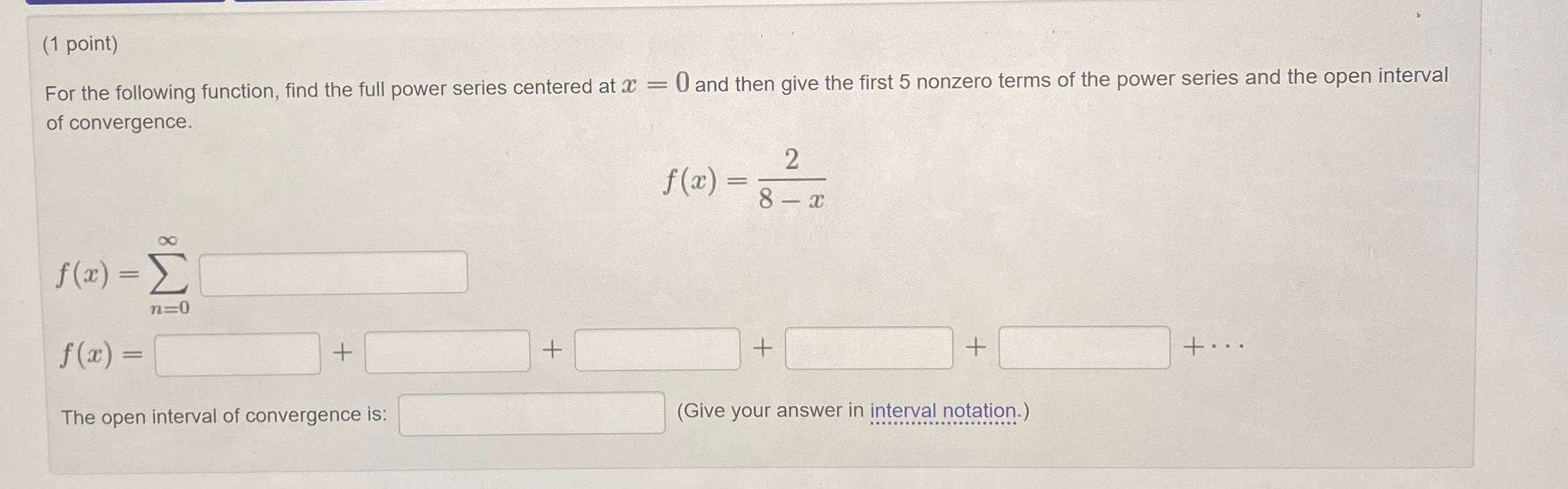 Solved • ﻿(1 ﻿point)For the following function, find the | Chegg.com