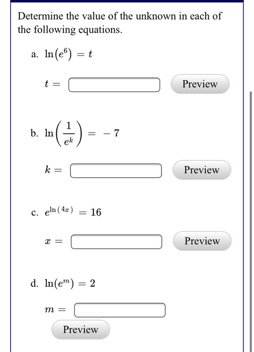 Solved Determine the value of the unknown in each of the | Chegg.com