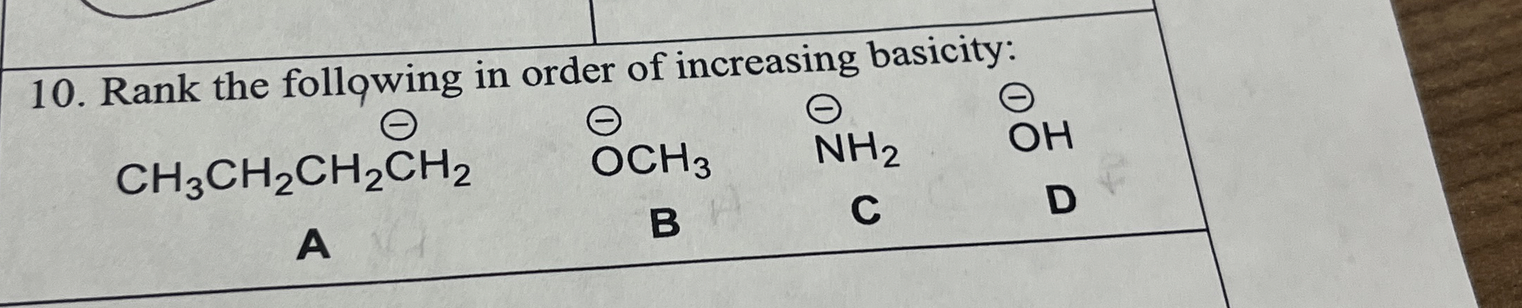 Solved Rank the follqwing in order of increasing basicity:[ | Chegg.com