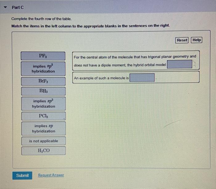 Solved 11 Part A Complete the first row of the table. Match | Chegg.com