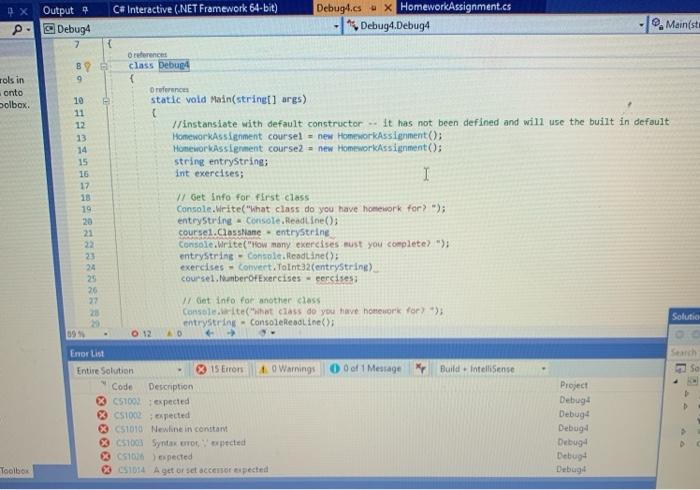 Solved visual basic c# (c sharp) debugging. First two | Chegg.com