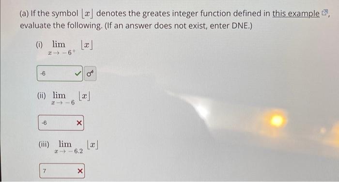 Solved (a) If the symbol ⌊x⌋ denotes the greates integer | Chegg.com