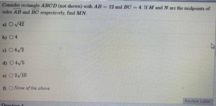 Solved Consider rectangle ABCD (not shown) with AB sides AB | Chegg.com