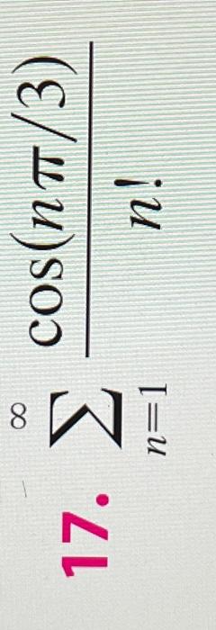 Solved n!cos(nπ/3) | Chegg.com