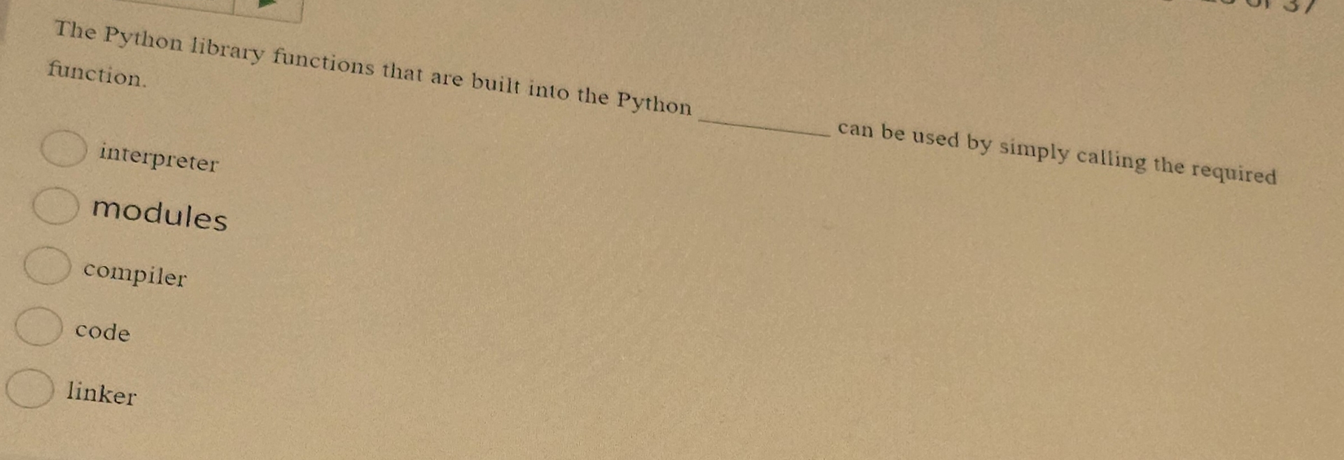 Solved The Python Library Functions That Are Built Into The