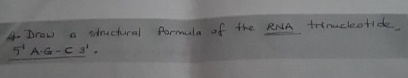 Solved Drow a structural parmula of the RNA trinucleotide | Chegg.com