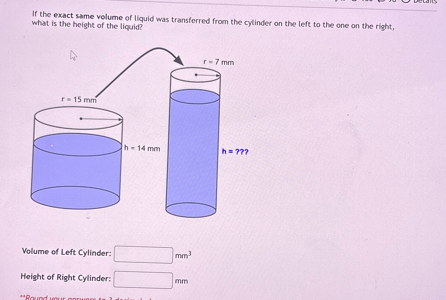 Solved If the exact same volume of liquid was transferred | Chegg.com