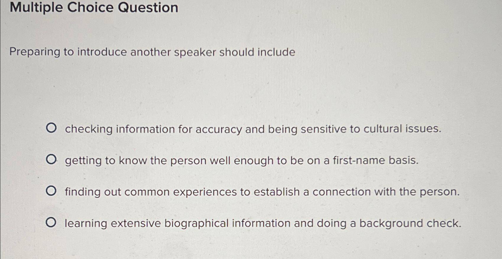 Solved Multiple Choice QuestionPreparing to introduce | Chegg.com