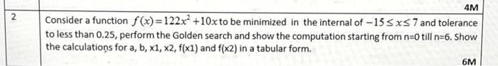 Solved Consider a function f(x)=122x2+10x to be minimized in | Chegg.com