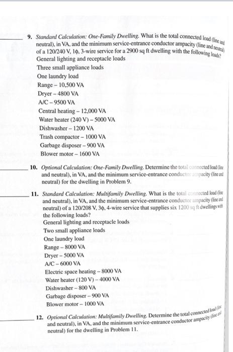 Solved 9. Standard Calculation: One-Family Dwelling. What is | Chegg.com