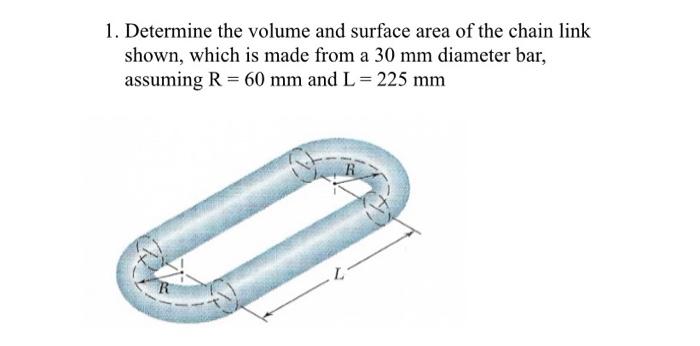 Solved 1. Determine the volume and surface area of the chain | Chegg.com