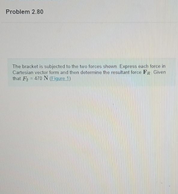 Problem 2.80The bracket is subjected to the two | Chegg.com