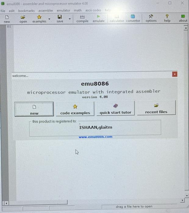 assembly language question, use emu 8086Write a code | Chegg.com