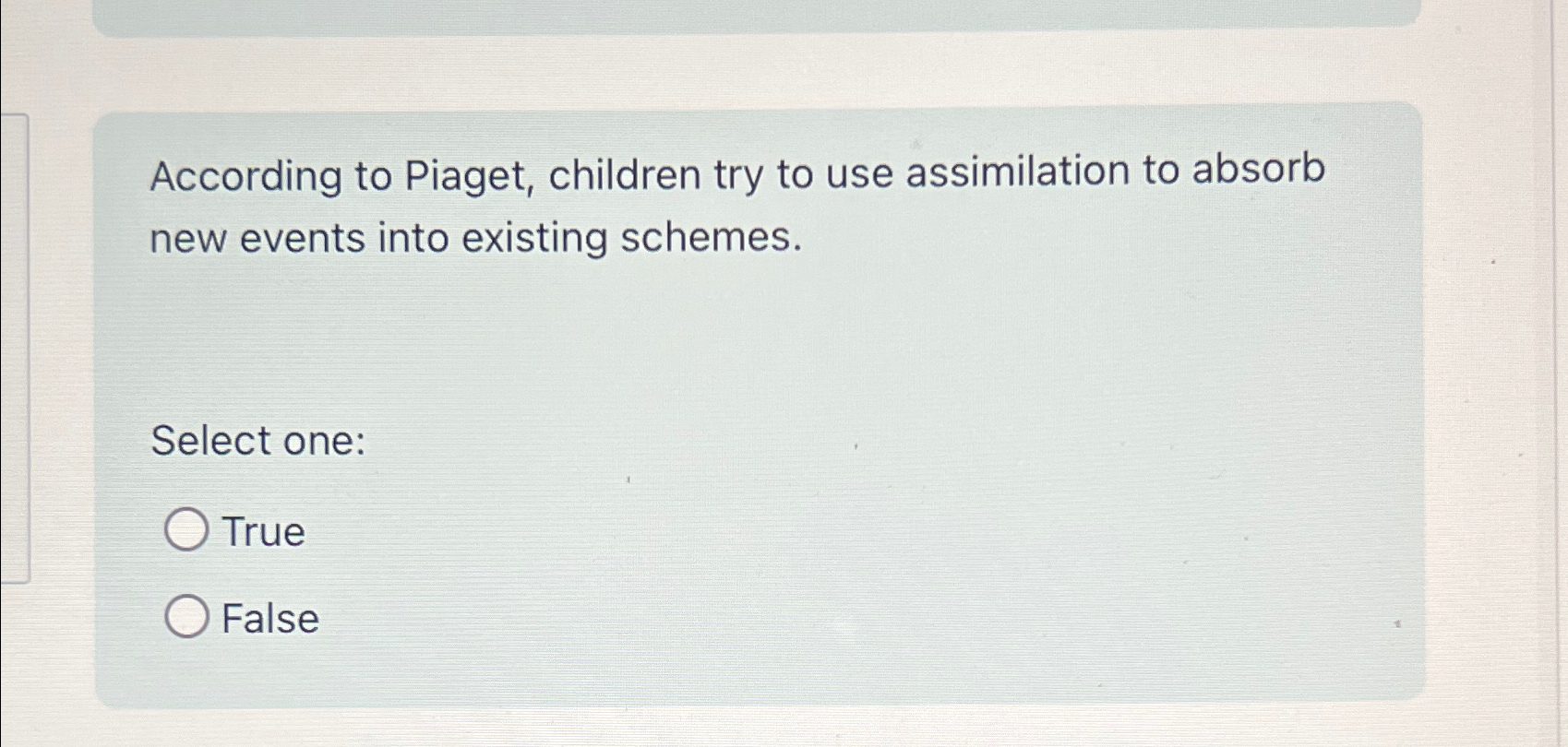 Solved According to Piaget, children try to use assimilation | Chegg.com