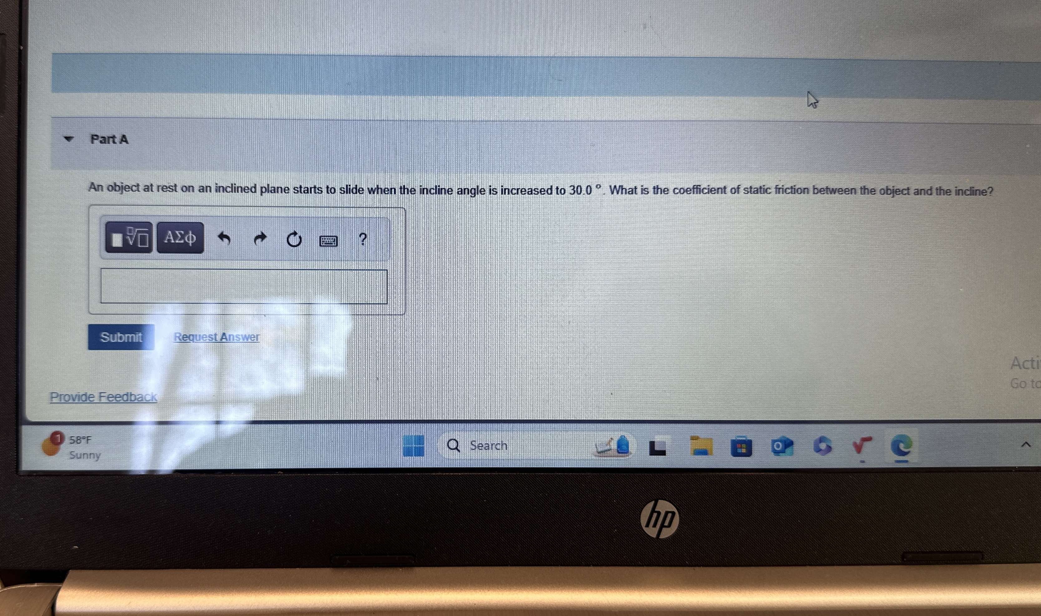 Solved Part AAn object at rest on an inclined plane starts | Chegg.com