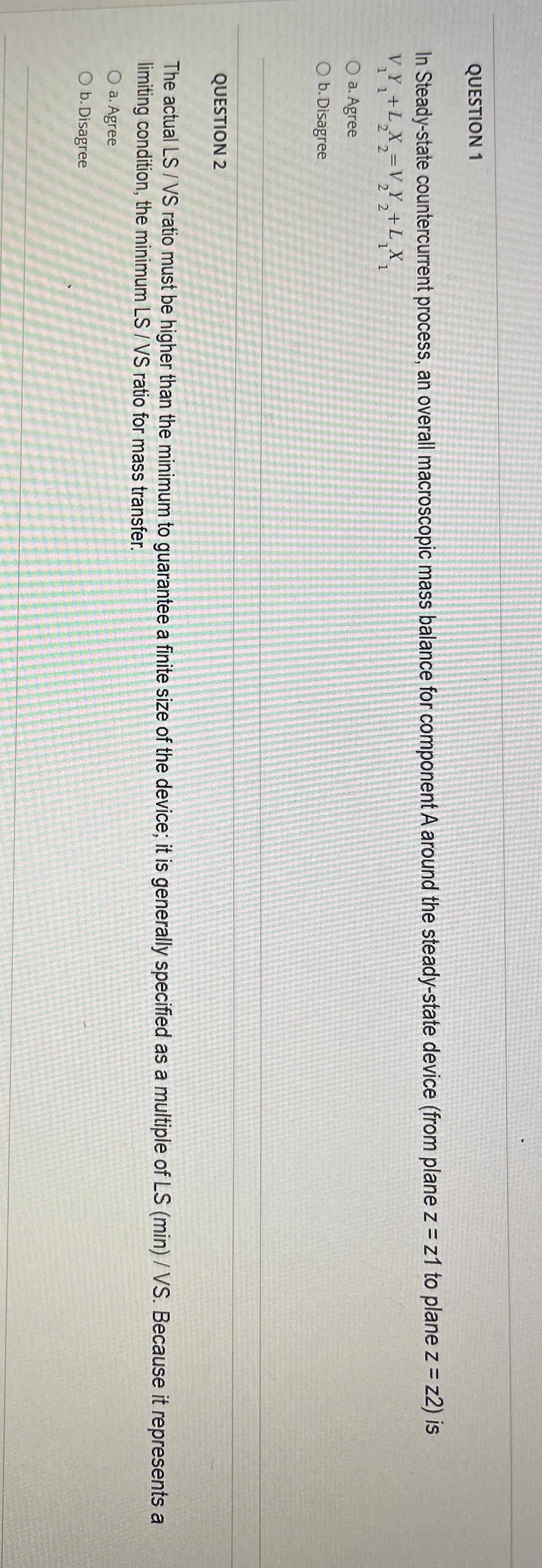 Solved QUESTION 1In Steady-state countercurrent process, an | Chegg.com