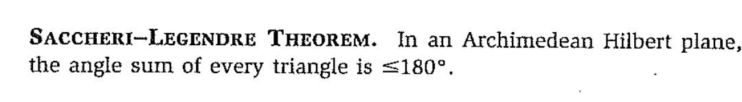 Solved SACCHERI-LEGENDRE THEOREM. In an Archimedean Hilbert | Chegg.com