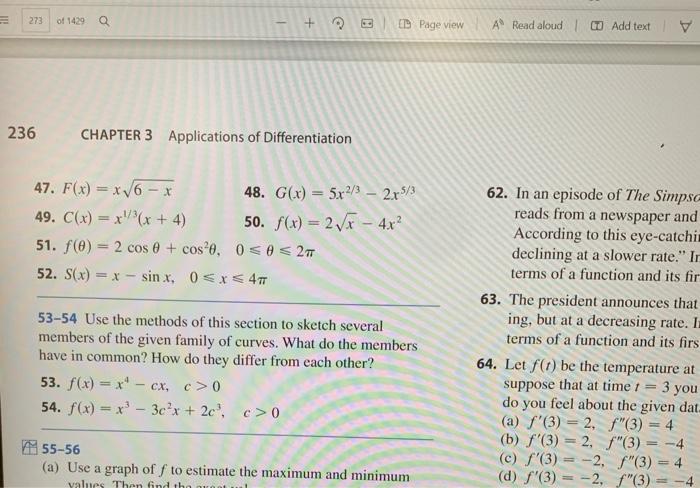 Solved 39-52 (a) Find the intervals of increase or decrease. | Chegg.com