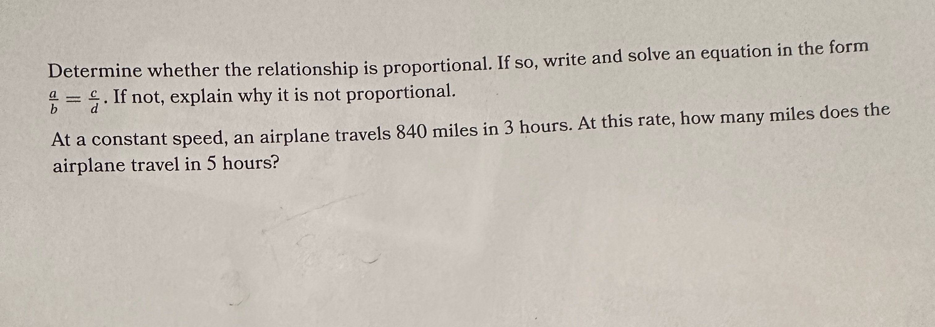 Determine whether the relationship is proportional. | Chegg.com