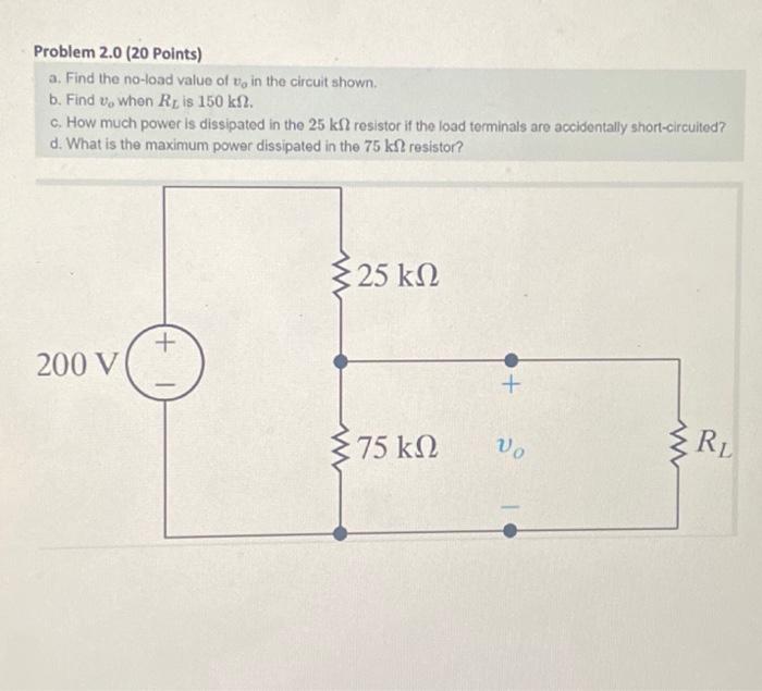 Solved a. Find the no-load value of vo in the circuit shown. | Chegg.com