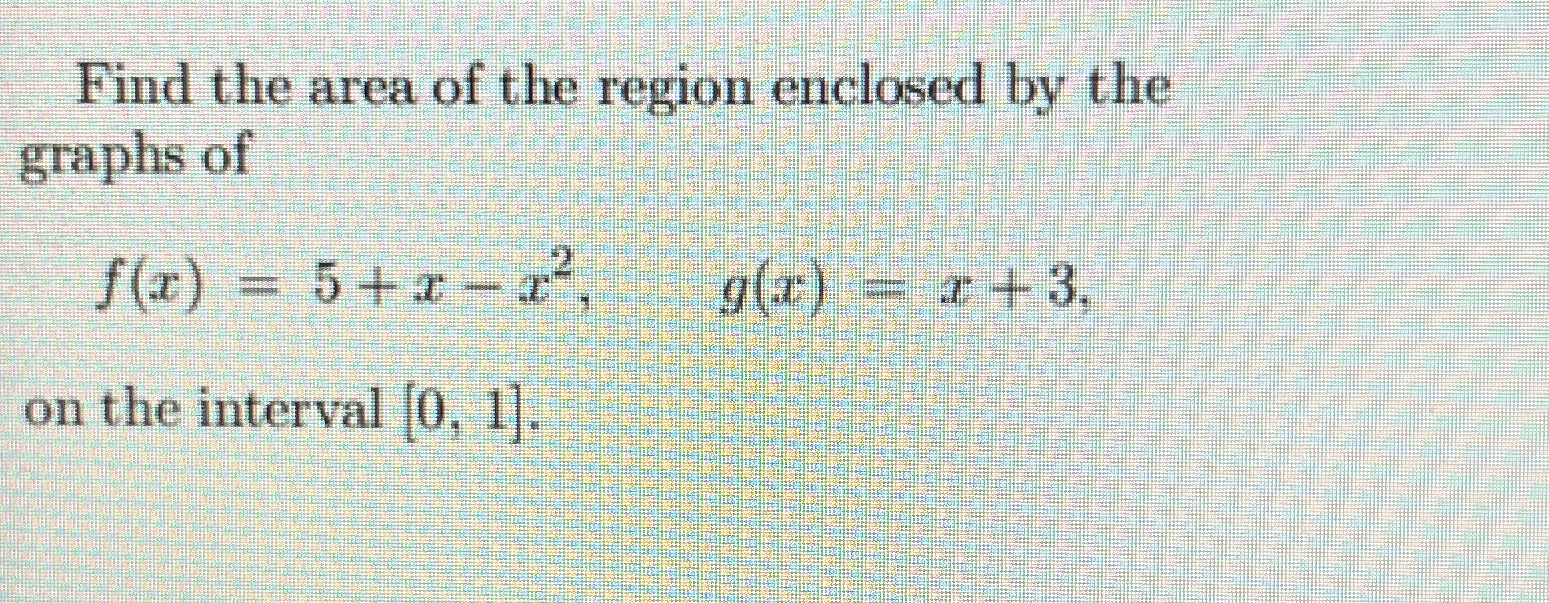 Solved Find the area of the region enclosed by the graphs | Chegg.com