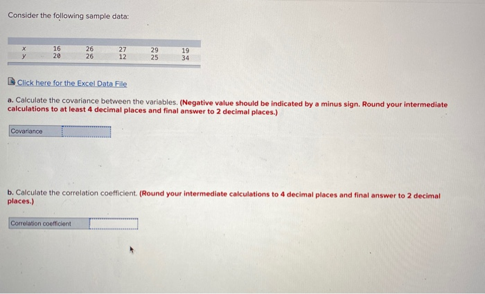 Solved Consider the following sample data: 16 20 26 26 27 12 | Chegg.com
