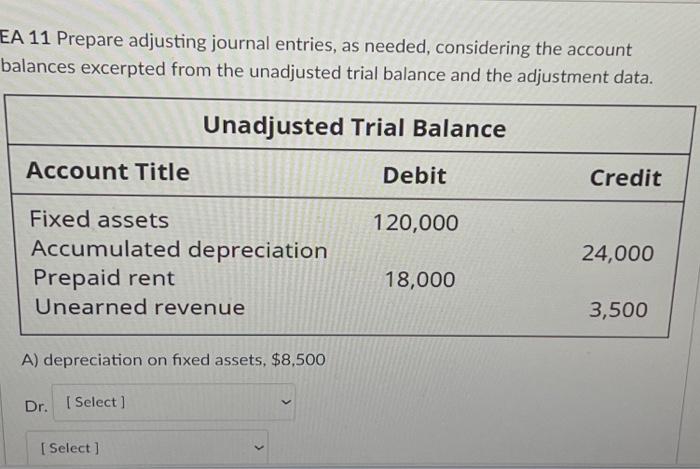 Solved A 11 Prepare adjusting journal entries, as needed, | Chegg.com