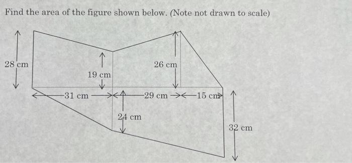 Solved Find the area of the figure shown below. (Note not | Chegg.com