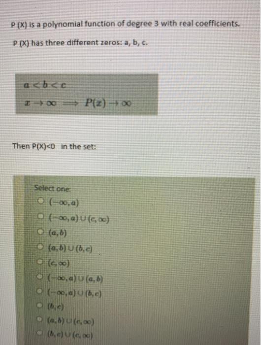 Solved P (X) is a polynomial function of degree 3 with real | Chegg.com