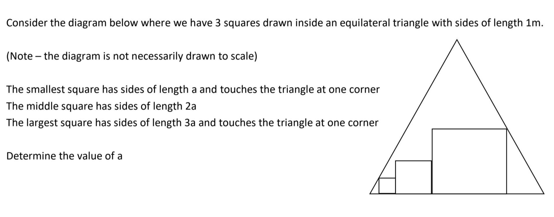 Solved Consider the diagram below where we have 3 squares | Chegg.com