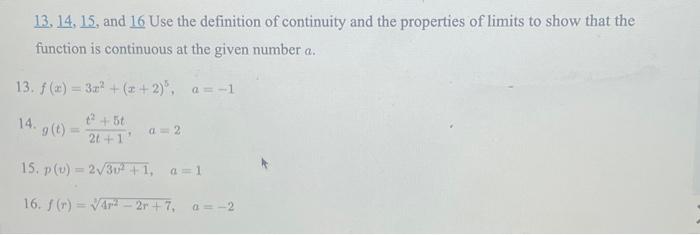 Solved 13 14 15 And 16 Use The Definition Of Continuity And