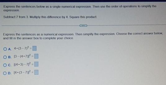 Solved Express the sentences bolow as a single numerical | Chegg.com