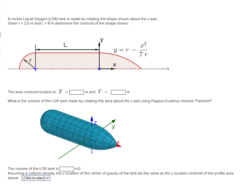 Solved A rocket Liquid Oxygen (LOX) ﻿tank is made by | Chegg.com