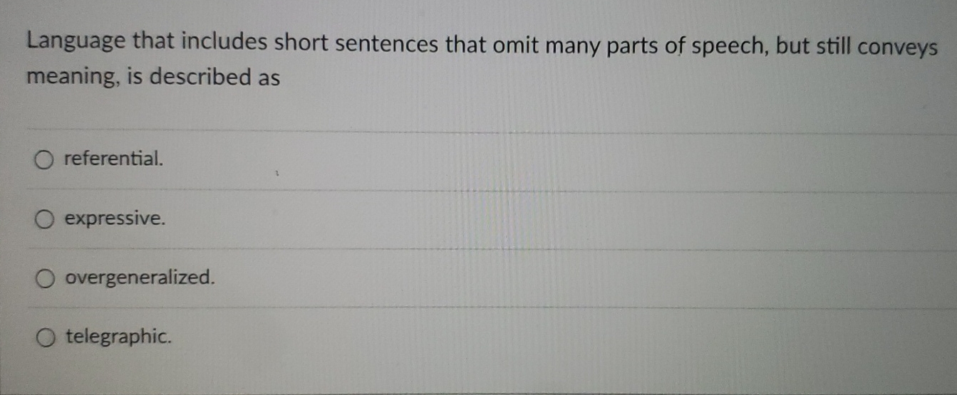 Solved Language that includes short sentences that omit many | Chegg.com