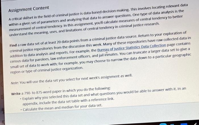 Solved Assignment Content A critical skillset in the field | Chegg.com