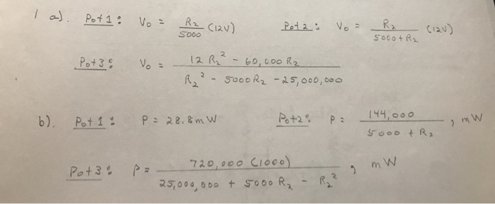 Solved 1. Three potentiometer circuits are shown below. a. | Chegg.com