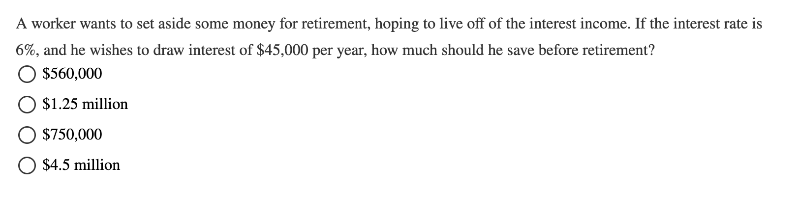 Solved A worker wants to set aside some money for | Chegg.com