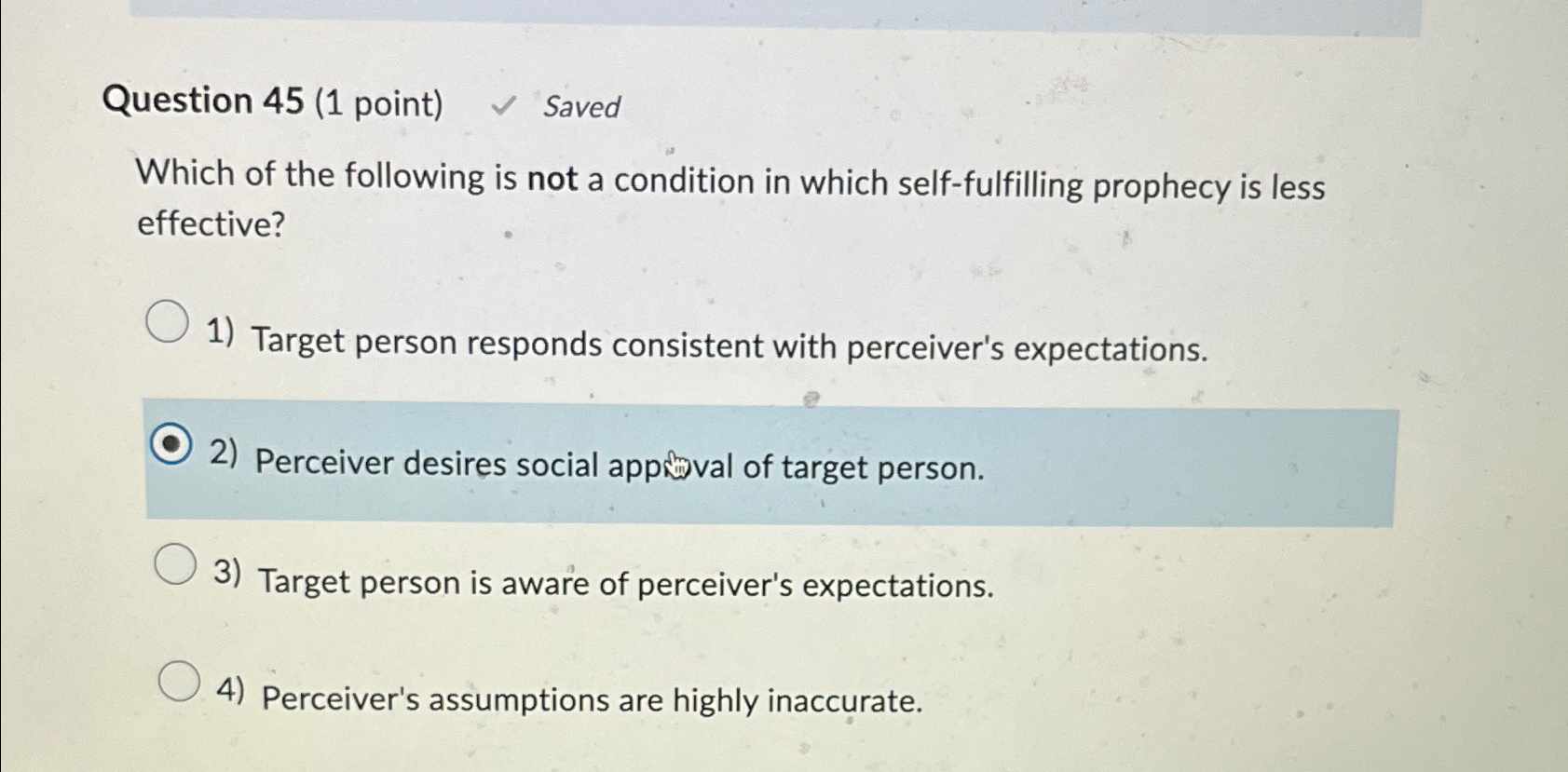 Solved Question 45 (1 ﻿point) ﻿SavedWhich of the following | Chegg.com