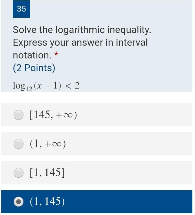Solved 31 Solve the logarithmic equation. * (2 Points) log | Chegg.com
