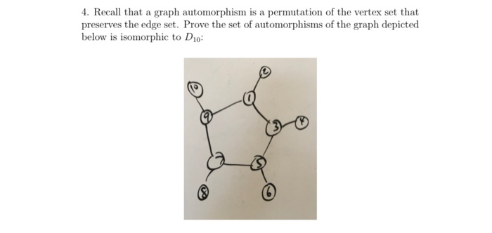 Solved 4. Recall that a graph automorphism is a permutation | Chegg.com