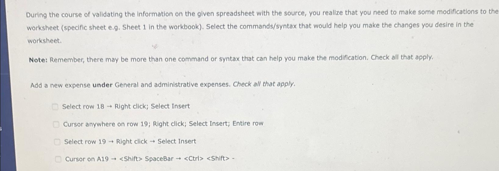 Solved During the course of validating the information on | Chegg.com