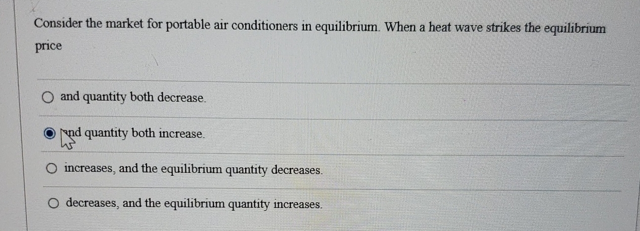 Solved Consider the market for portable air conditioners in | Chegg.com