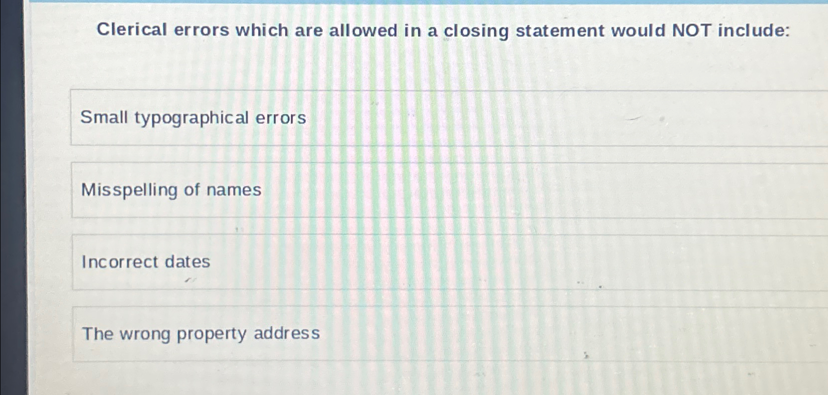 Solved Clerical errors which are allowed in a closing | Chegg.com