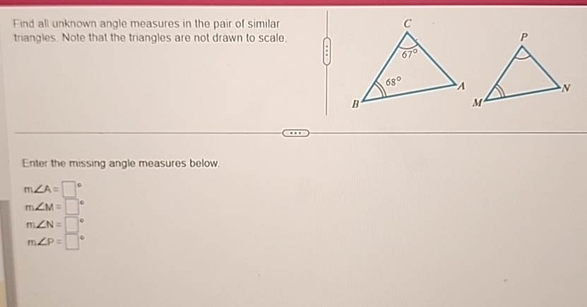 Solved Find all unknown angle measures in the pair of | Chegg.com