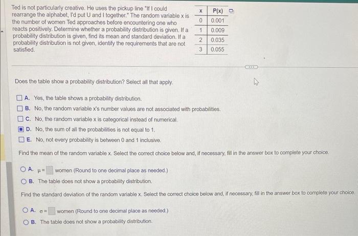 Solved Ted is not particularly creative. He uses the pickup | Chegg.com