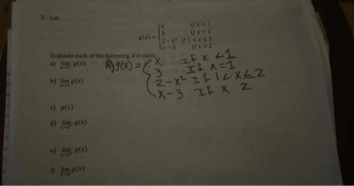 Solved G X ⎩⎨⎧x32−x2x−3 If X