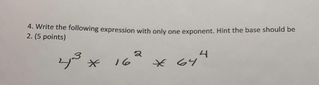 Solved 4. Write the following expression with only one | Chegg.com