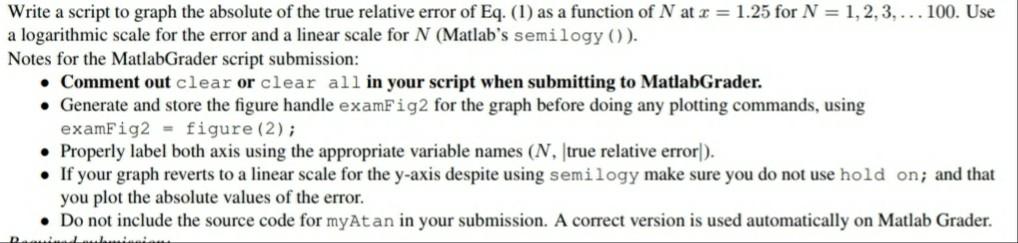 Solved Write a script to graph the absolute of the true | Chegg.com
