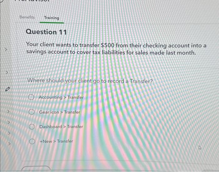 Solved Your client wants to transfer $500 from their | Chegg.com